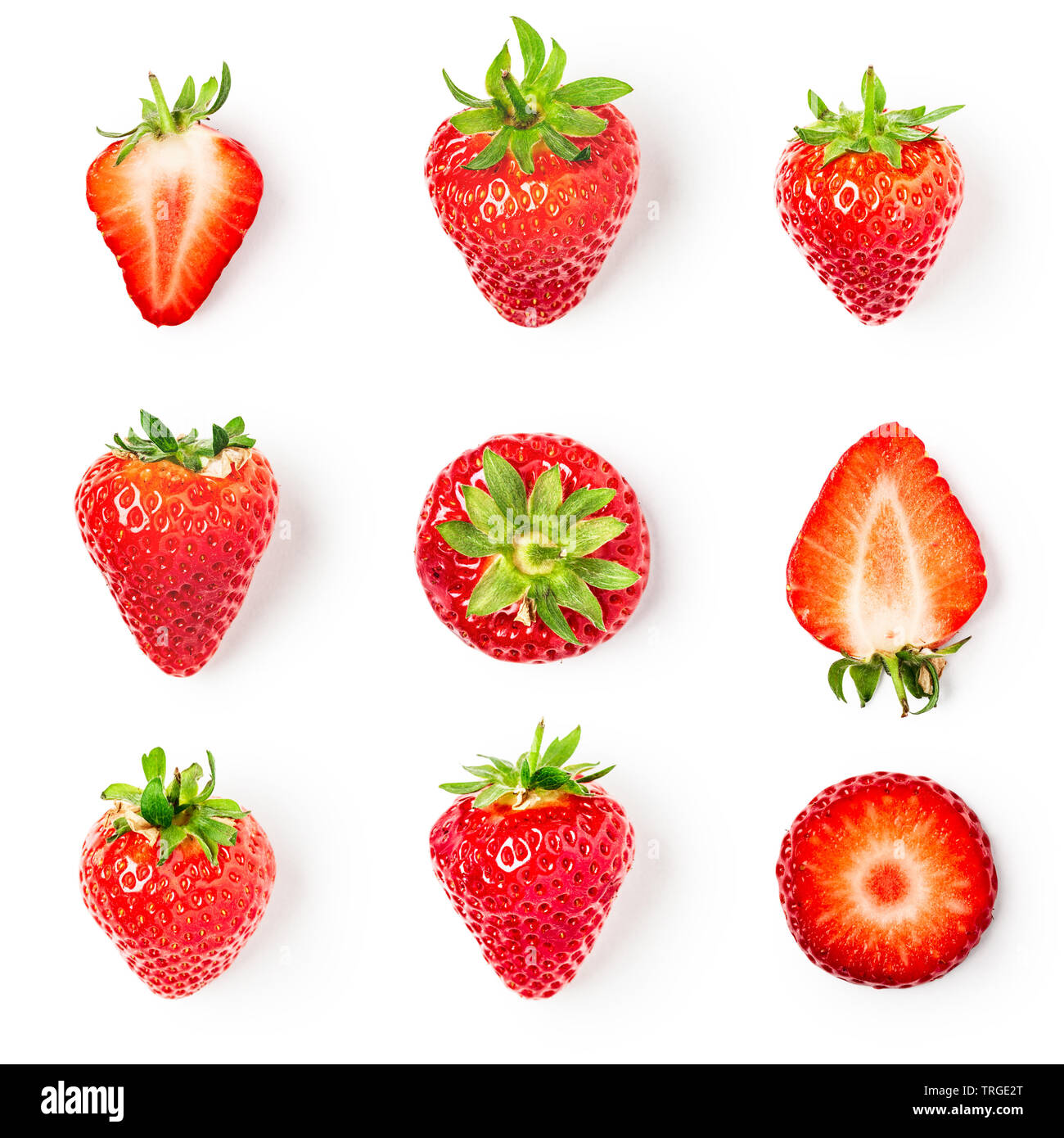 Fresh strawberries collection isolated on white background. Healthy ...