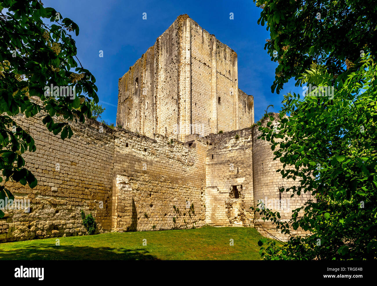 Medieval Donjon Tower of the castle of city of Loches, Indre et Loire ...