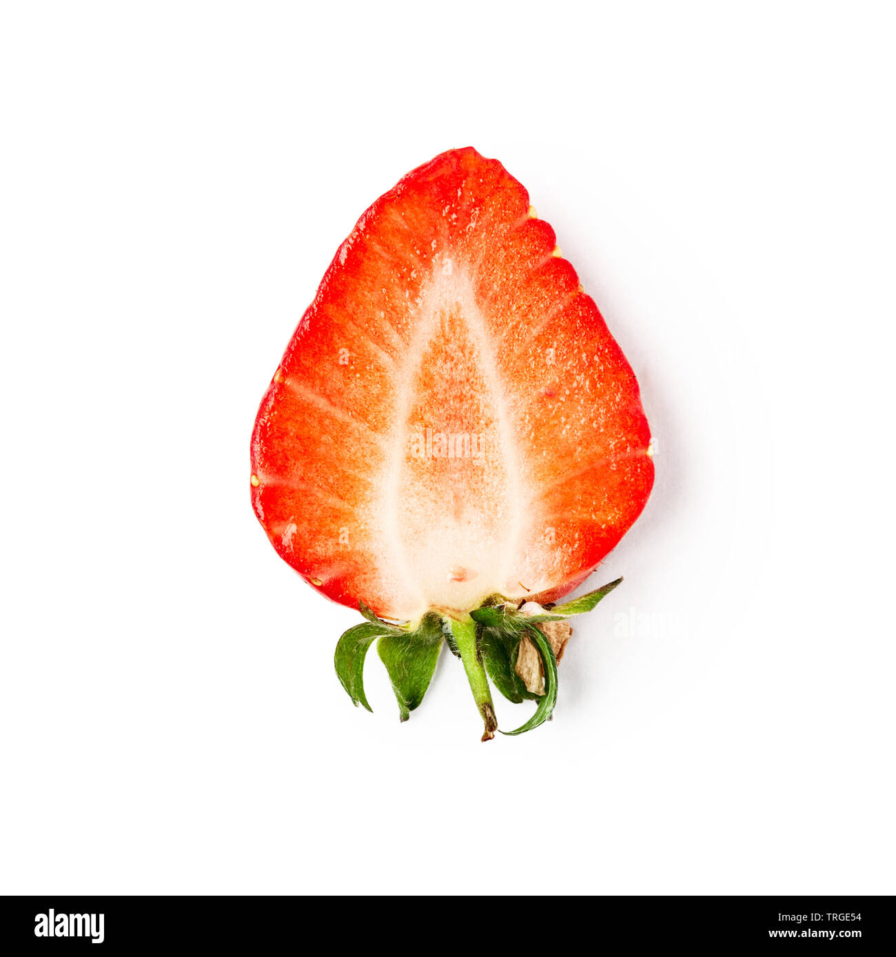 Fresh strawberry slice isolated on white background with clipping path ...
