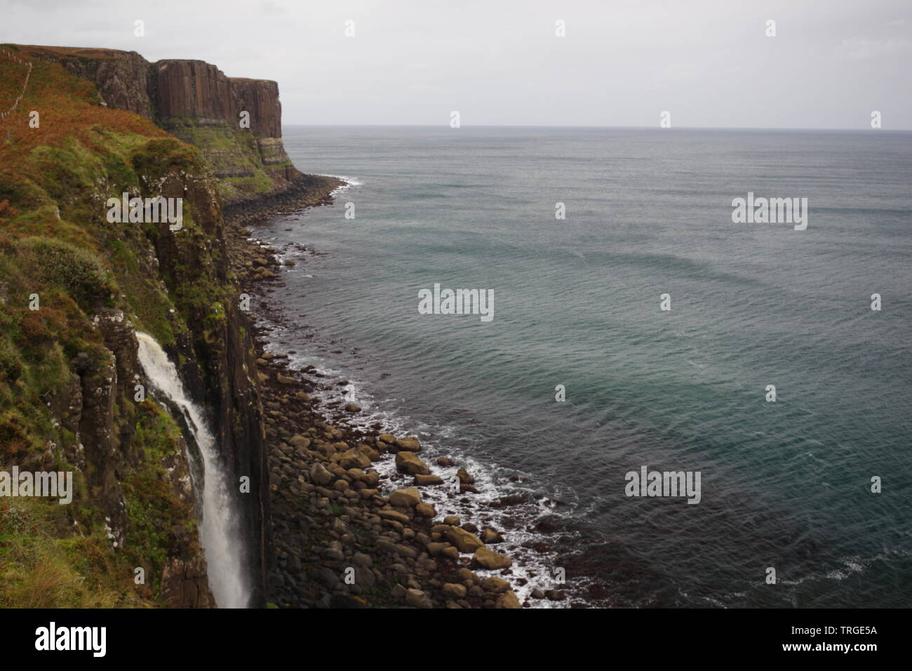 Kilt Rock and Mealt Falls. Dramatic Basalt Sea cliff Waterfall into a ...