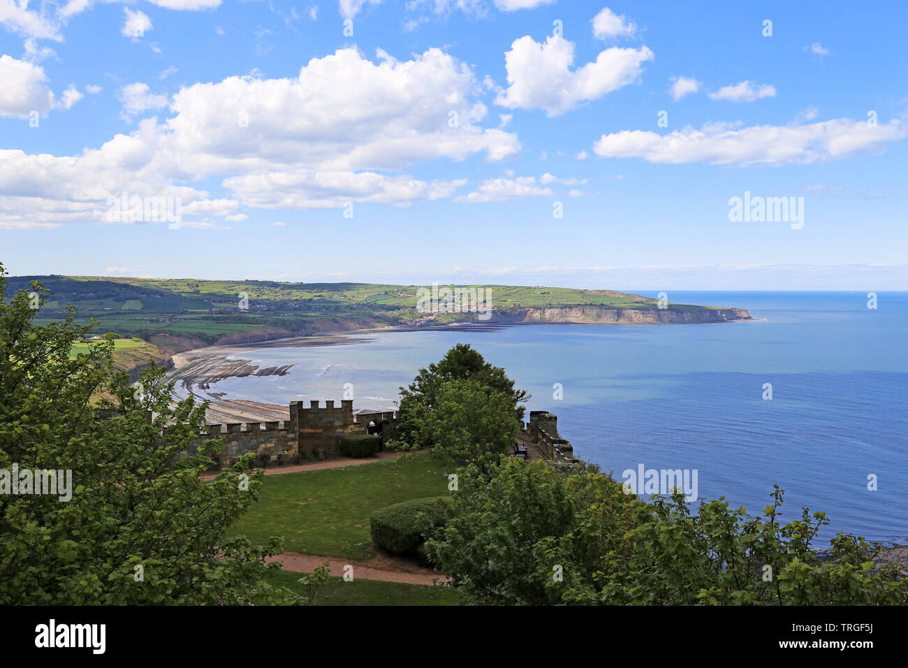 Mock Castle gardens at Raven Hall Hotel, Ravenscar, Borough of ...
