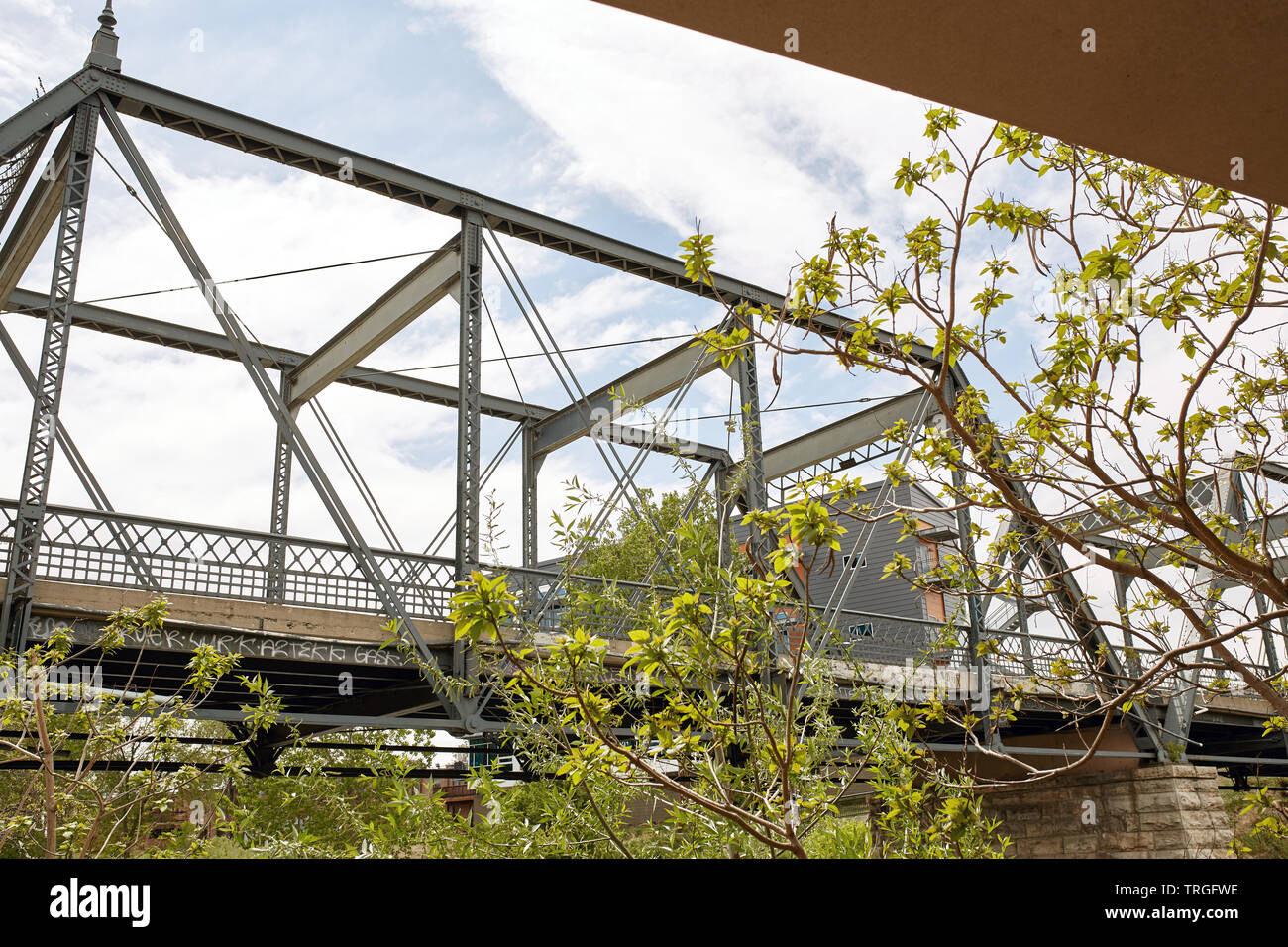 Bridge over Platte River in Confluence Park, part of the Riverfront ...