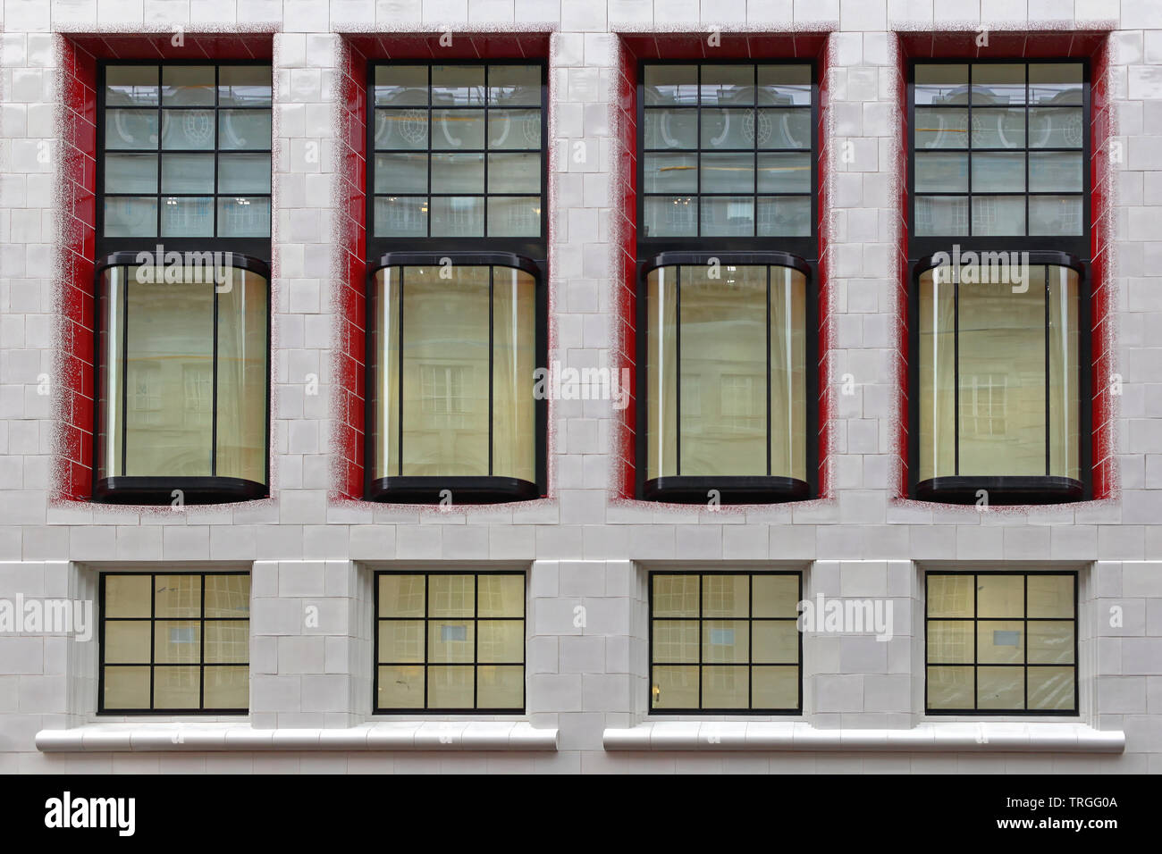 Big glass windows exterior on white facade modern building hi-res stock ...