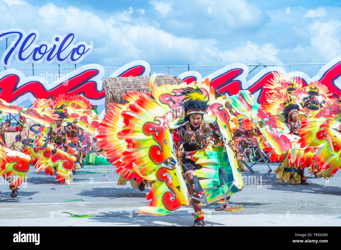 Participants in the Dinagyang Festival in Iloilo Philippines Stock ...