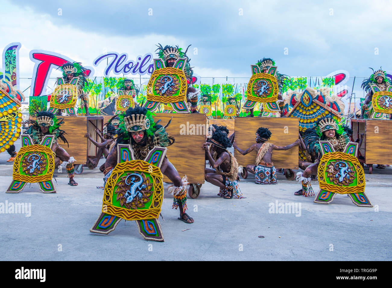 Participants in the Dinagyang Festival in Iloilo Philippines Stock ...