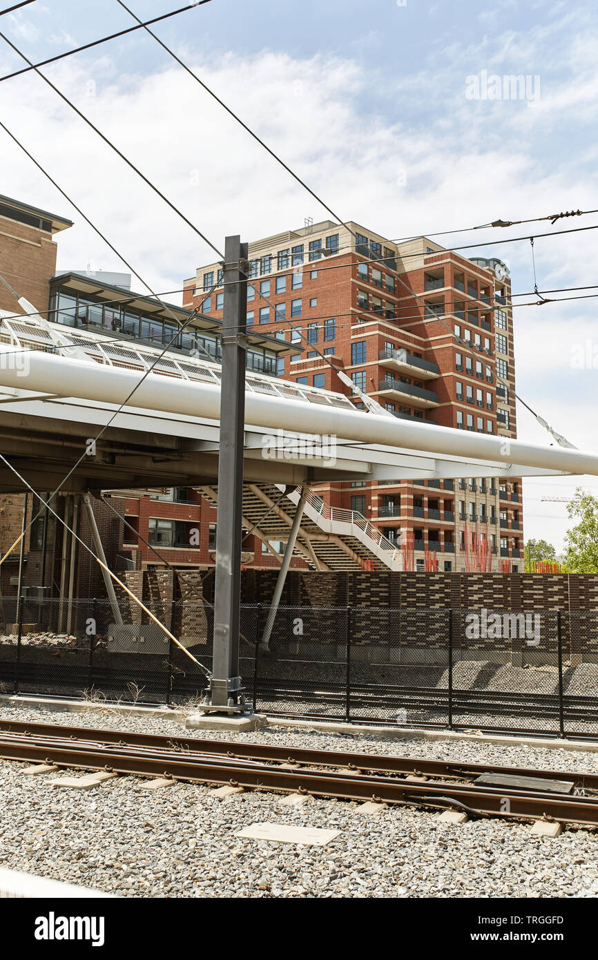 Train tracks near Union Station, under the Millennium Bridge in the ...