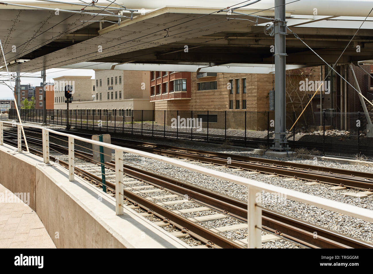 Train tracks near Union Station, under the Millennium Bridge in the ...