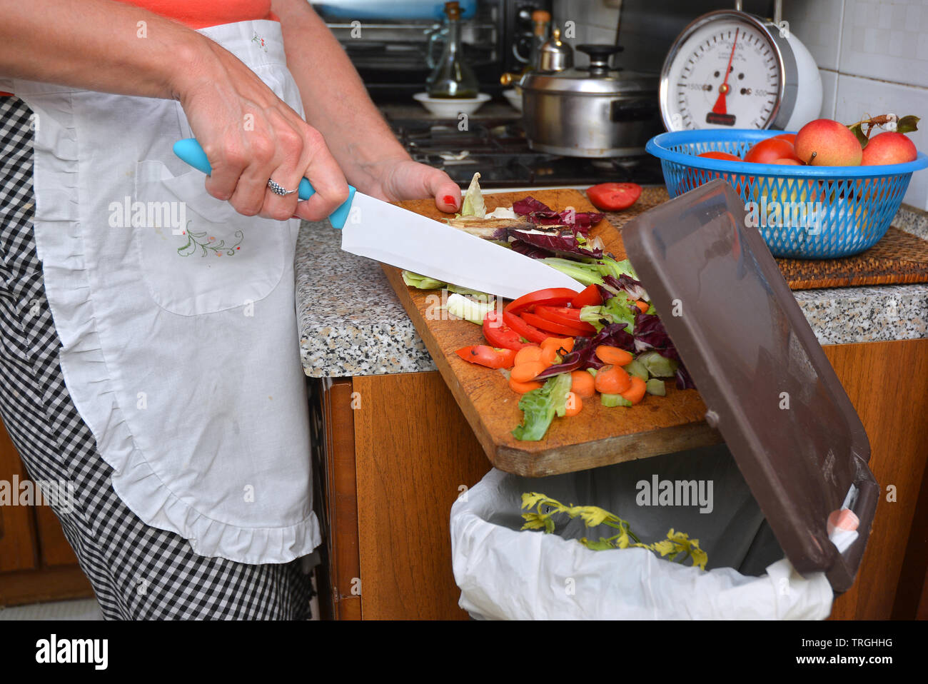 Woman composting kitchen waste hi-res stock photography and images - Alamy