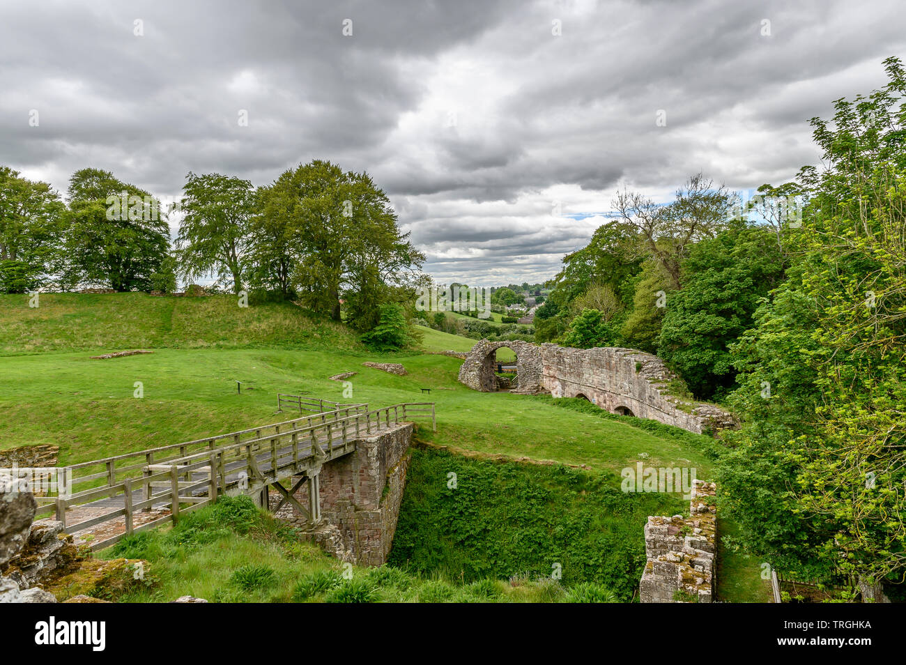 Norham Castle and surrounding area, Norham, Northumberland Stock Photo ...
