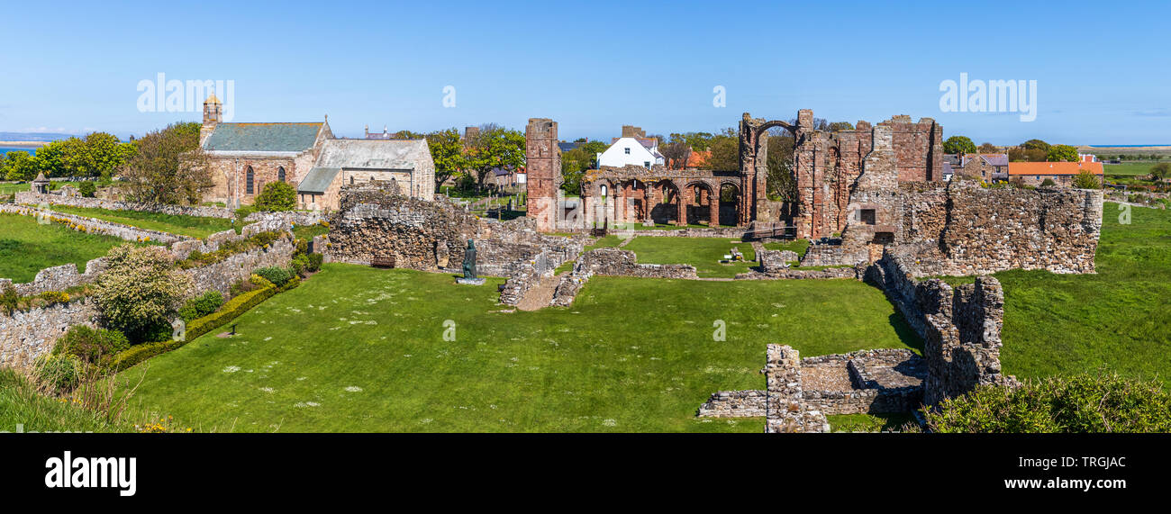 Lindisfarne priory on holy island in Northumberland, Holy Island is a ...