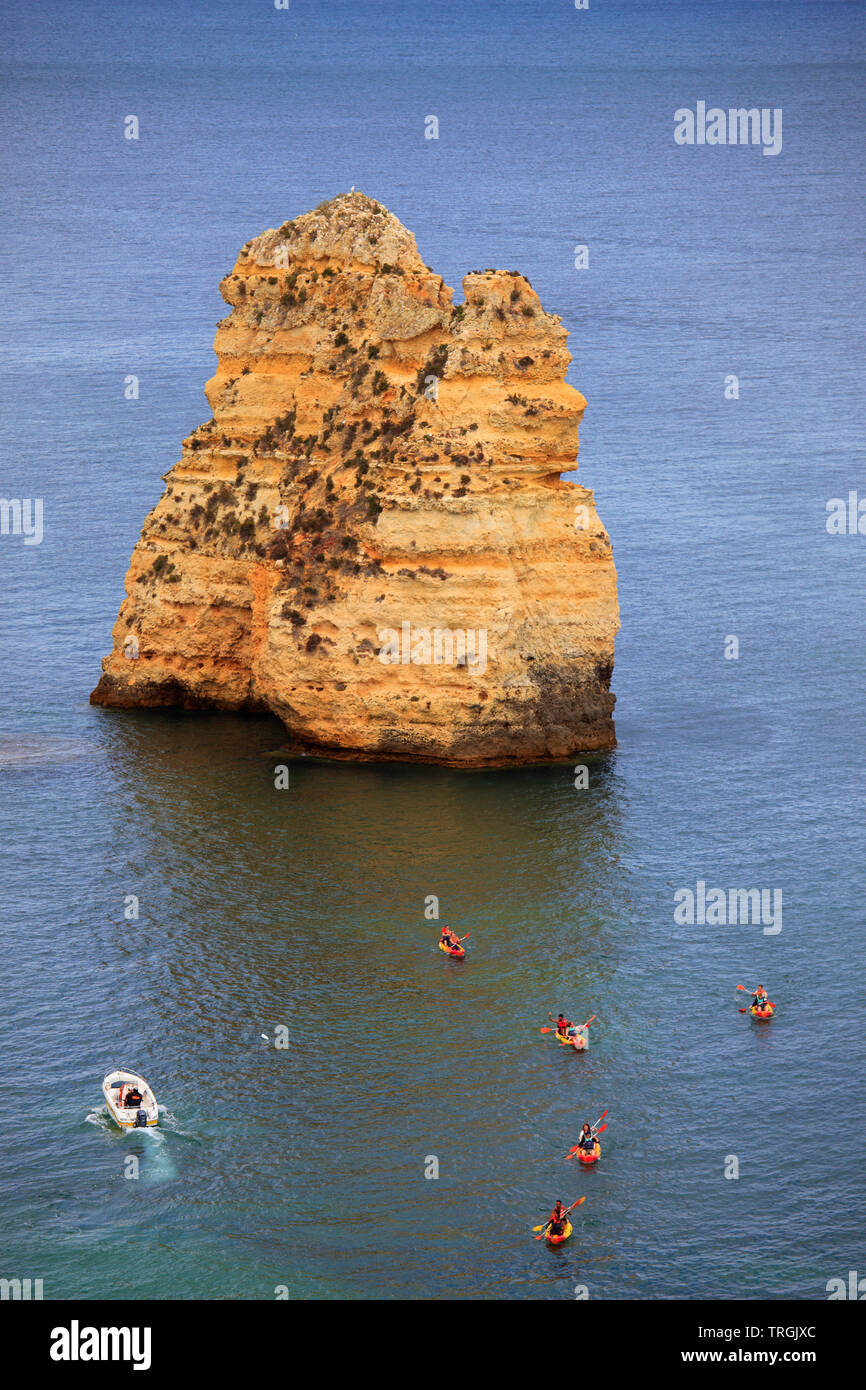 Portugal, Algarve, Lagos, Ponta da Piedade, cliffs, scenery Stock Photo ...