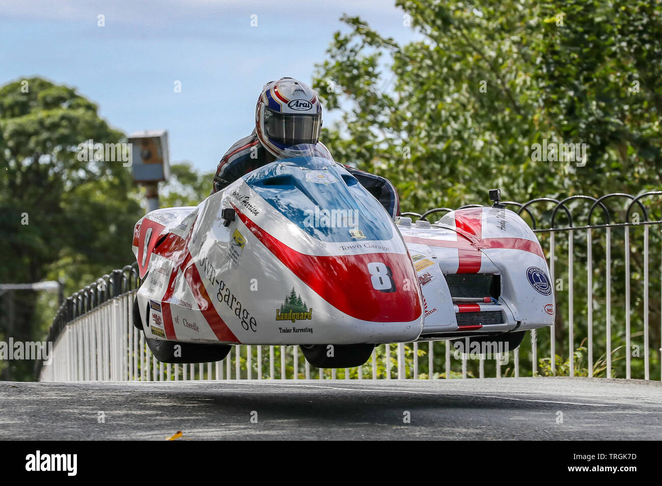 Conrad Harrison / Andy Winkle (8) in action in the Locate.im Sidecar ...