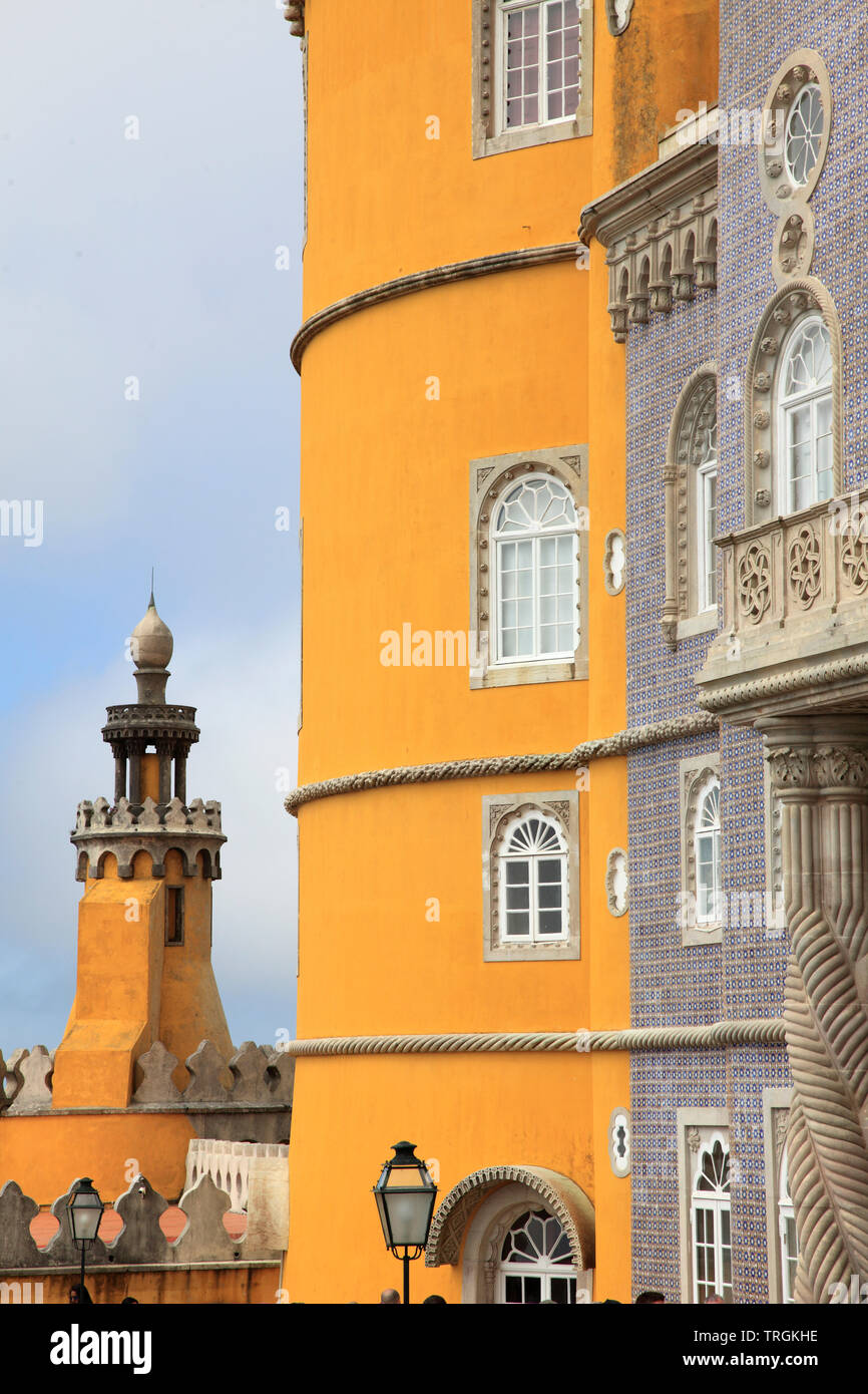 Portugal, Sintra, Pena Palace, landmark, historic monument ...