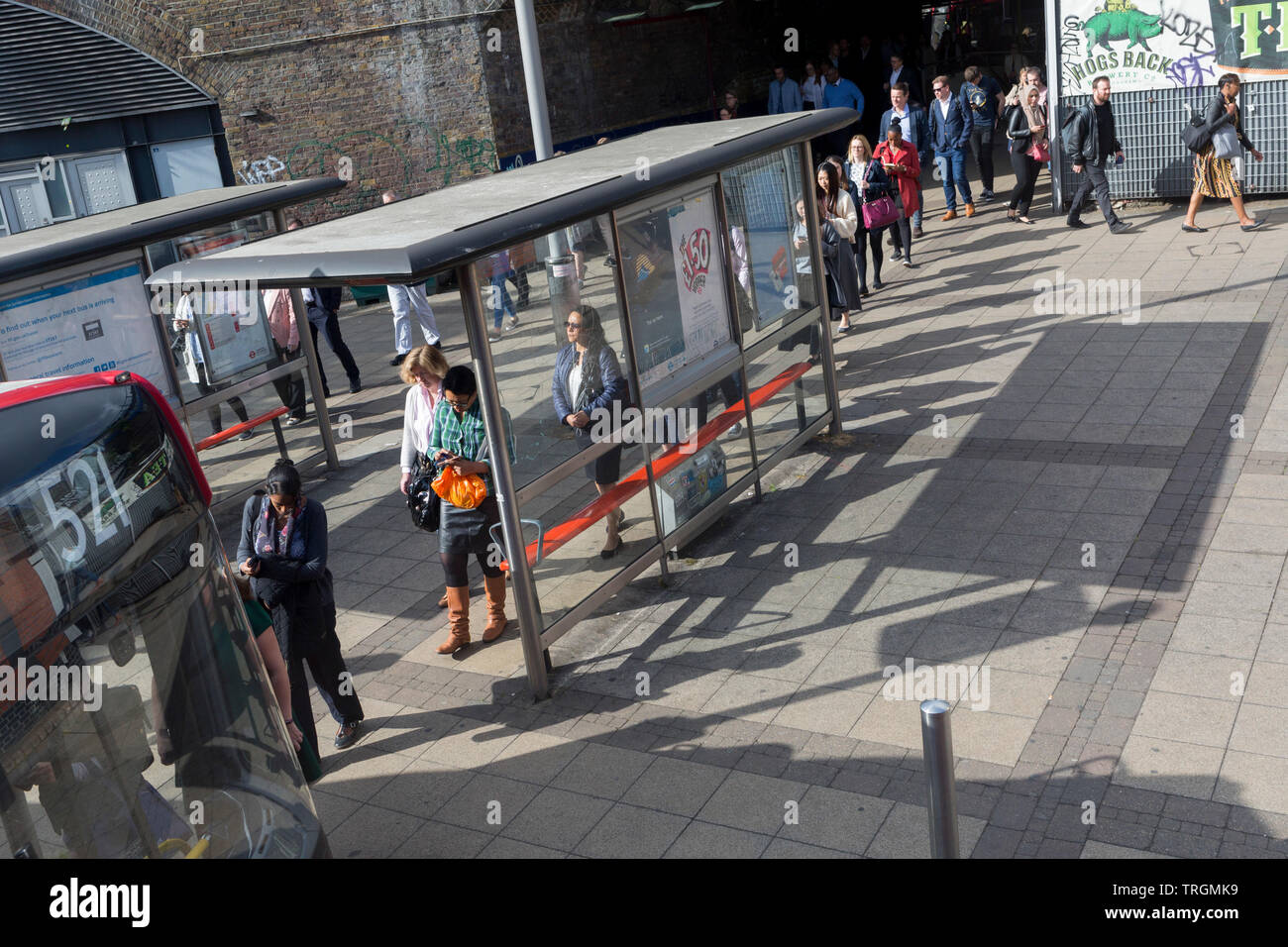 Bus Queue England Stock Photos & Bus Queue England Stock Images - Alamy