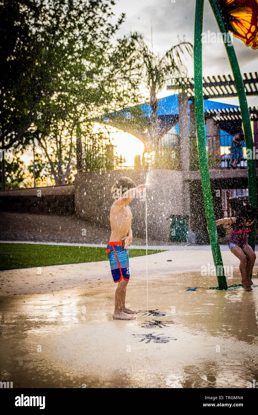 Boy at waterpark hi-res stock photography and images - Alamy