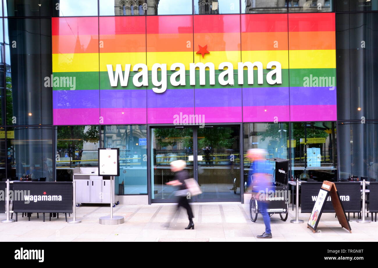 Exterior of Wagamama Restaurant in St Peter's Square, city centre ...