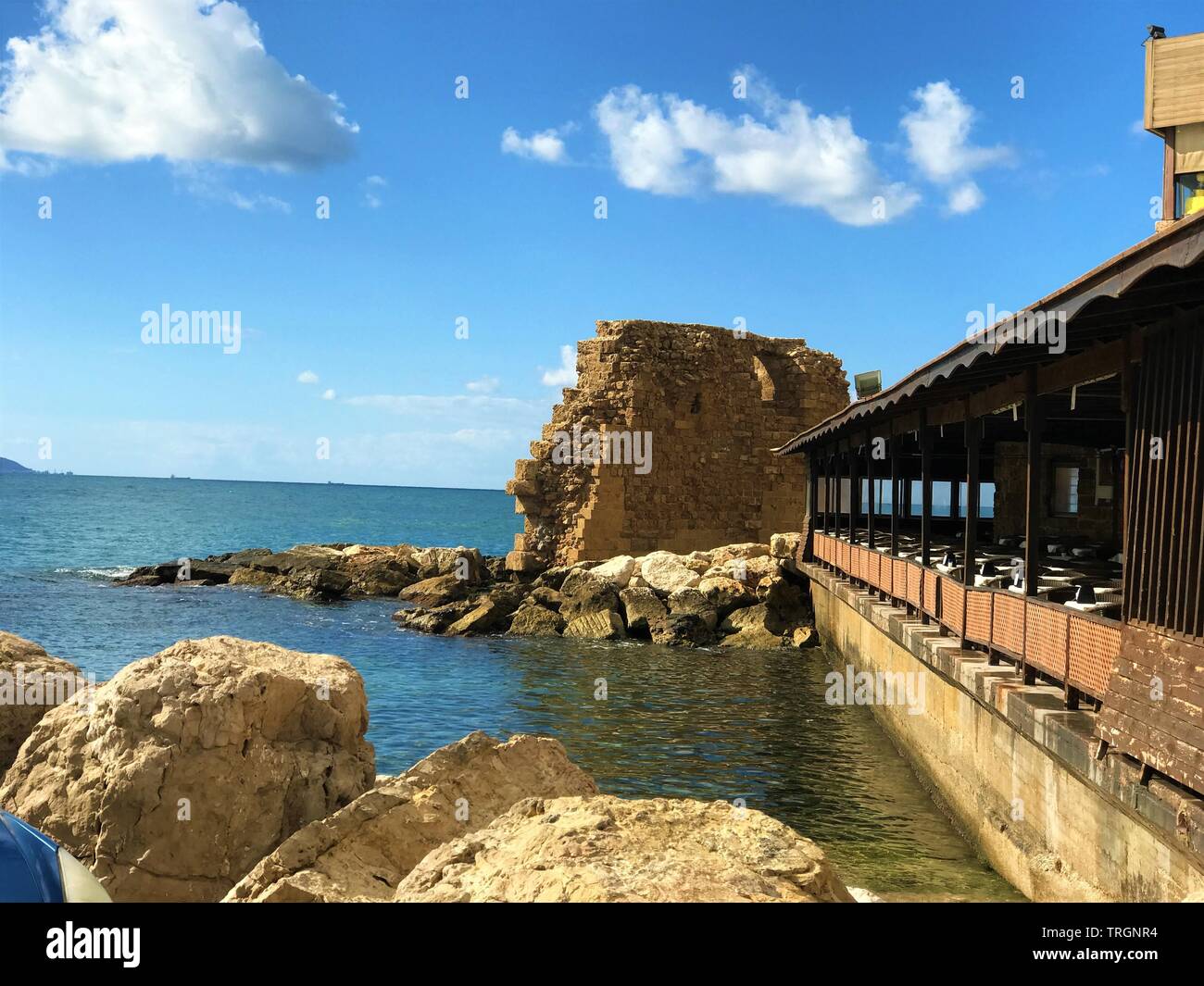 the ancient marina of akko in northern Israel Stock Photo - Alamy