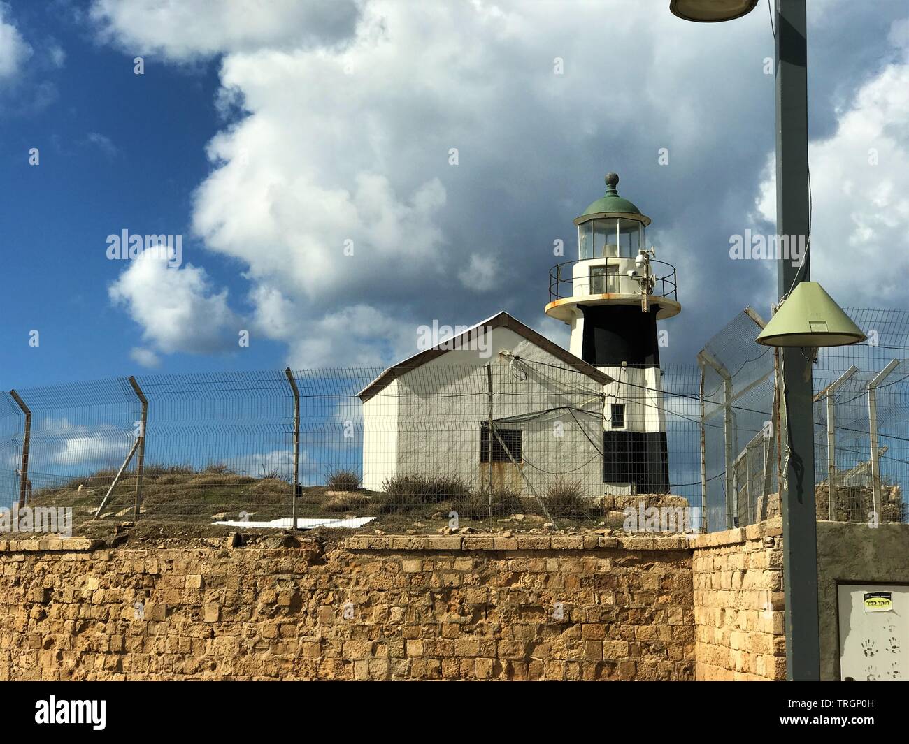 the lighthouse of old city of akko israel Stock Photo - Alamy