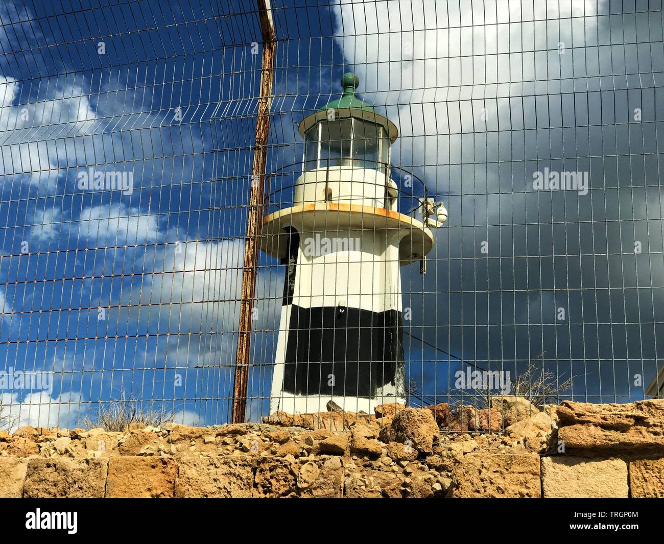 the lighthouse of old city of akko israel Stock Photo - Alamy