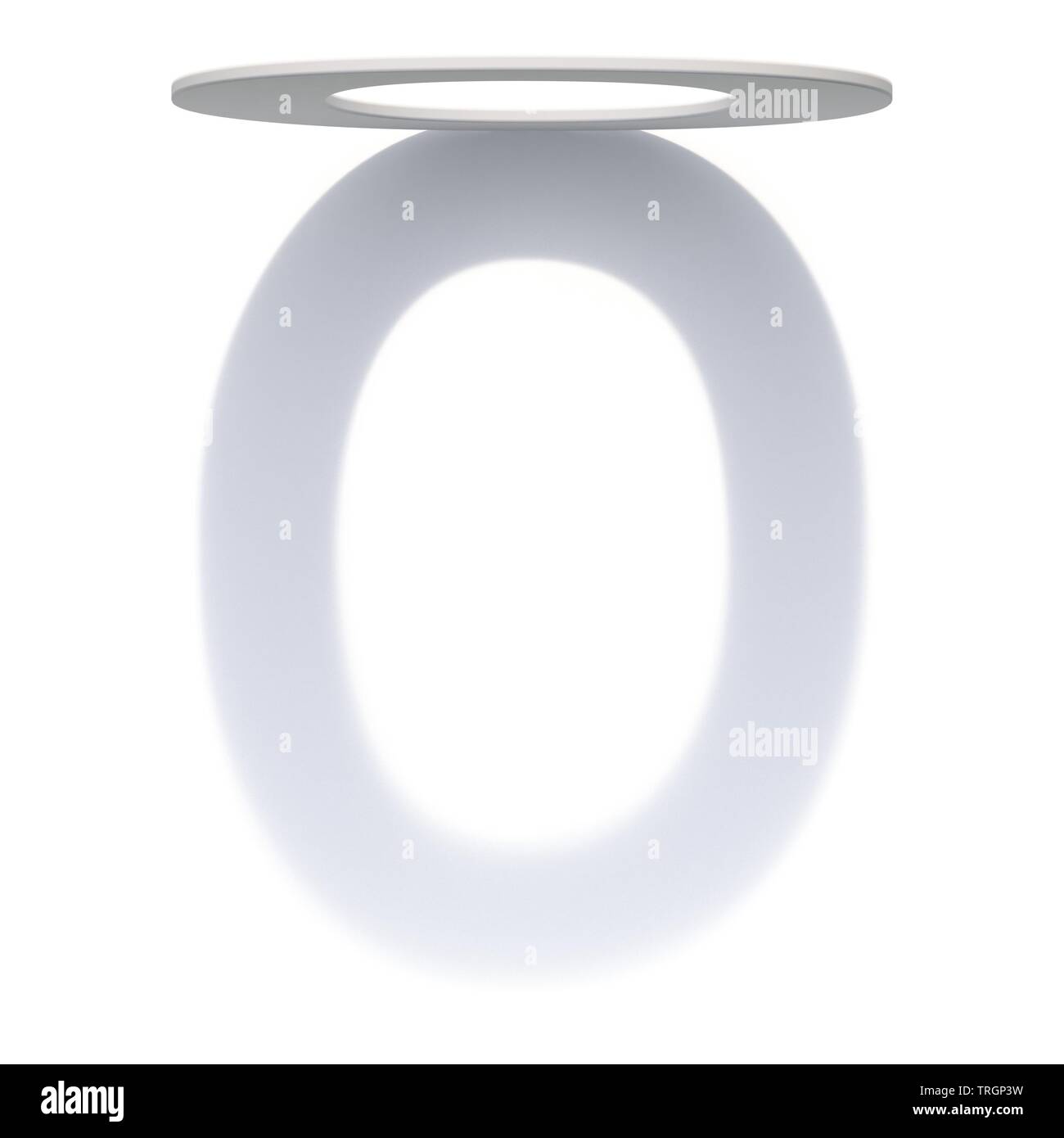 Vertical drop shadow font Letter O 3D render illustration isolated on ...