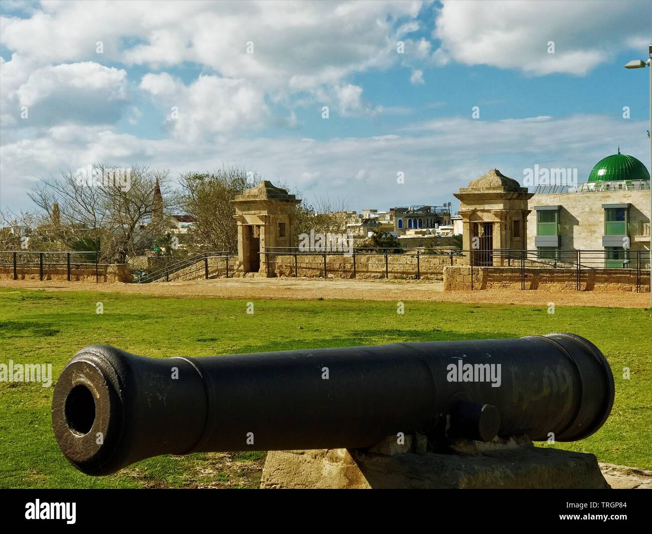 ancient canon in the old city of akko / acre in northern israel Stock ...