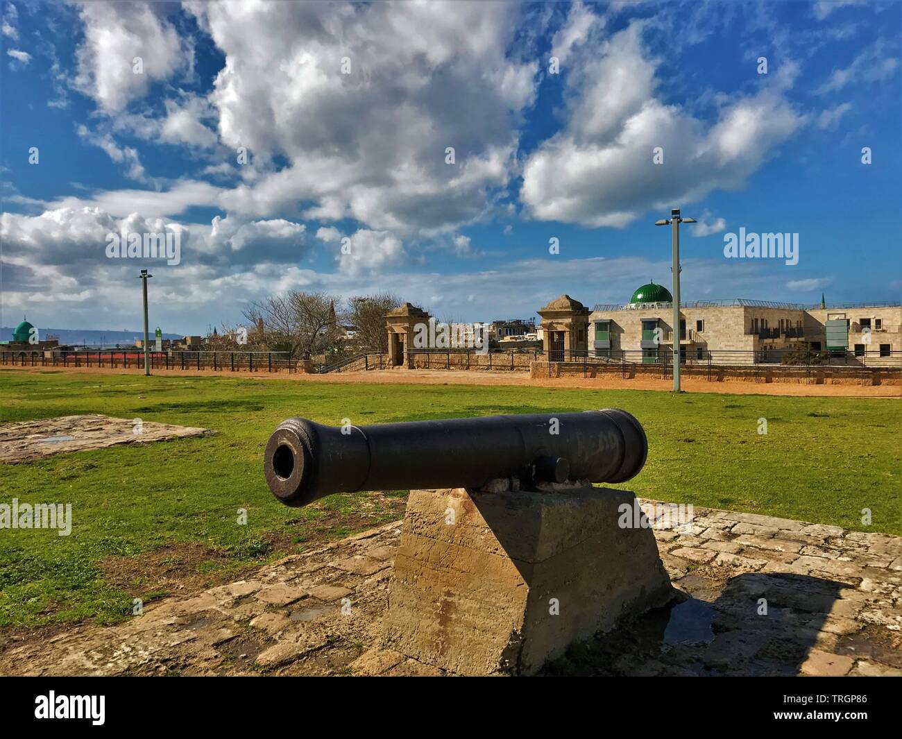 ancient canon in the old city of akko / acre in northern israel Stock ...