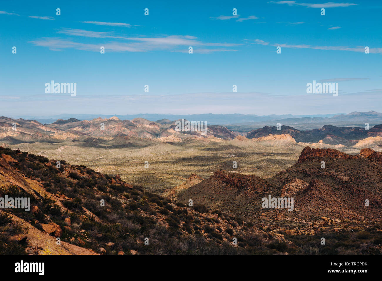 Waterfall in the Desert with Cactus and Mountians Stock Photo - Alamy