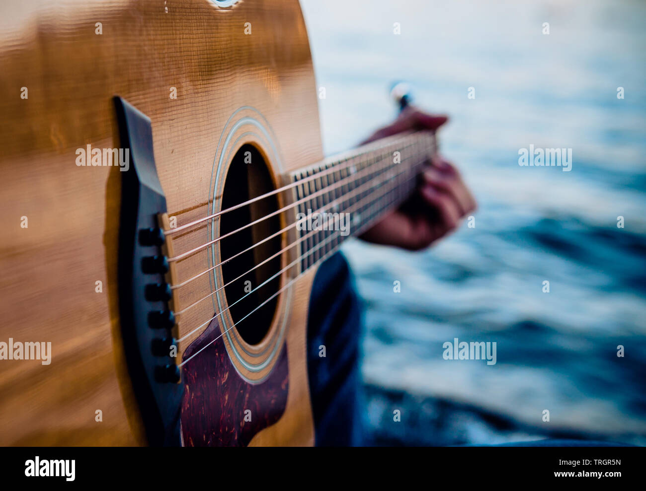Country Couple On a Dock Romantic, Playing Music Stock Photo - Alamy