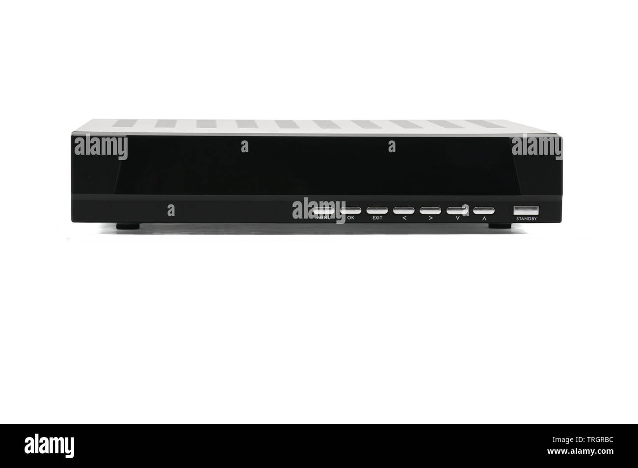 Digital TV receiver on an isolated white background.Tuner Stock Photo ...