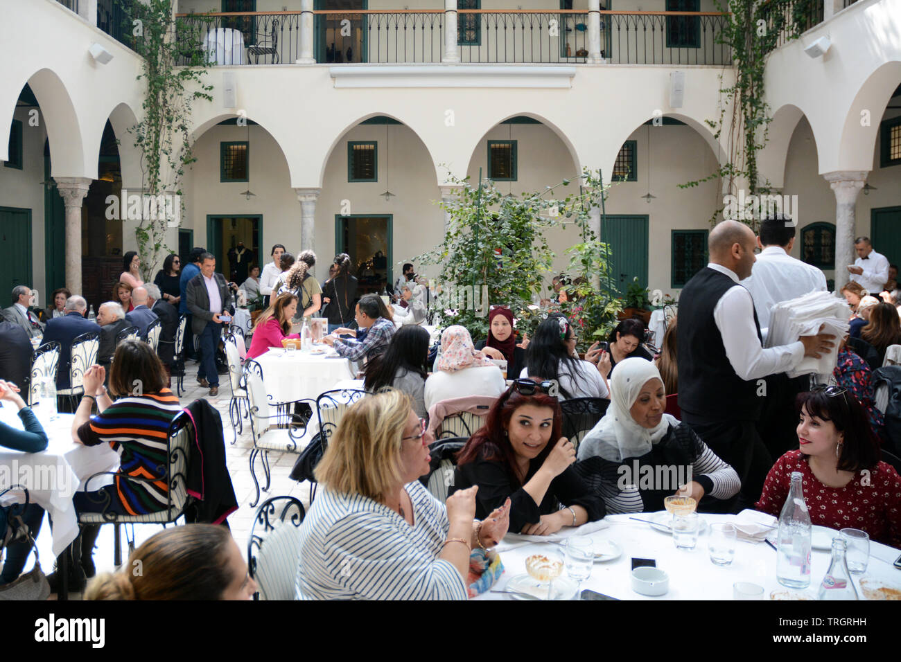Tunisians having lunch at Fondouk El Attarine - a fine dining ...