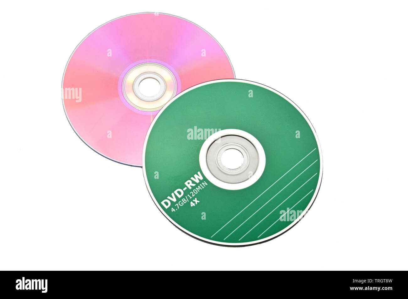 DVD discs on an isolated white background Stock Photo - Alamy