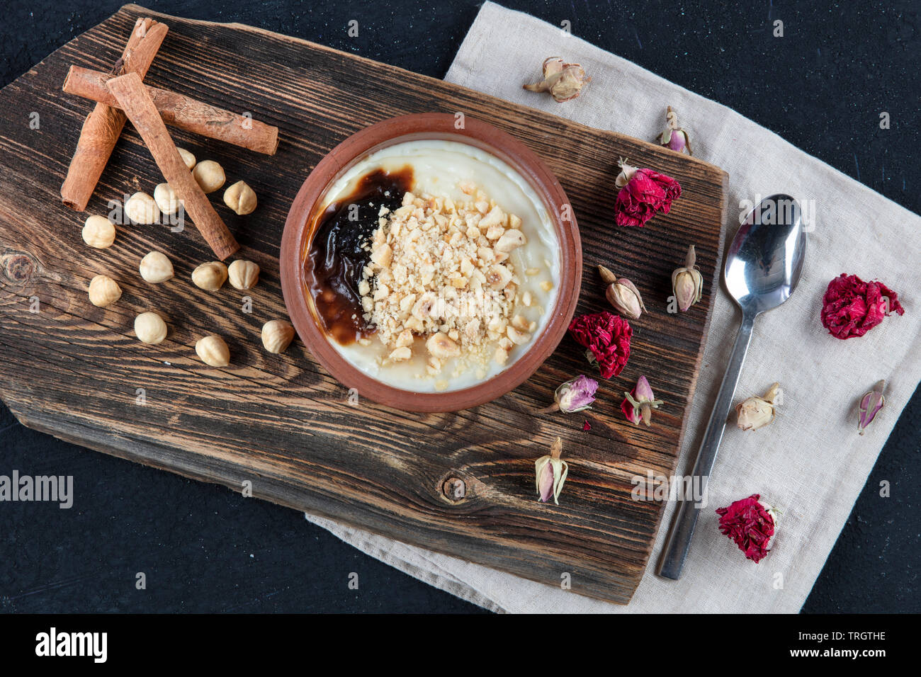 Baked rice pudding turkish dessert sutlac; rice pudding turkish milk ...