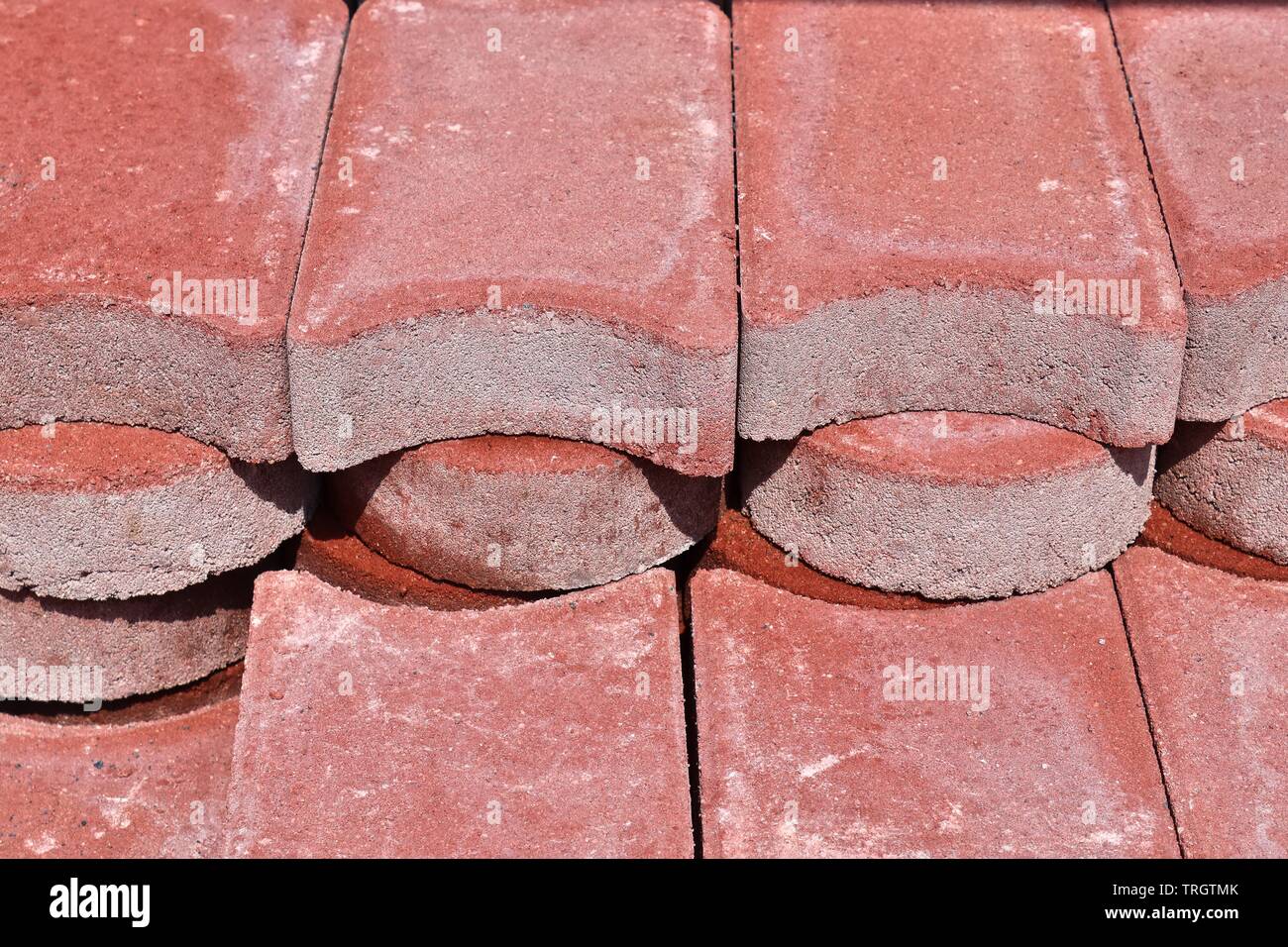 Close up view on different colorful pavement tiles in high resolution ...