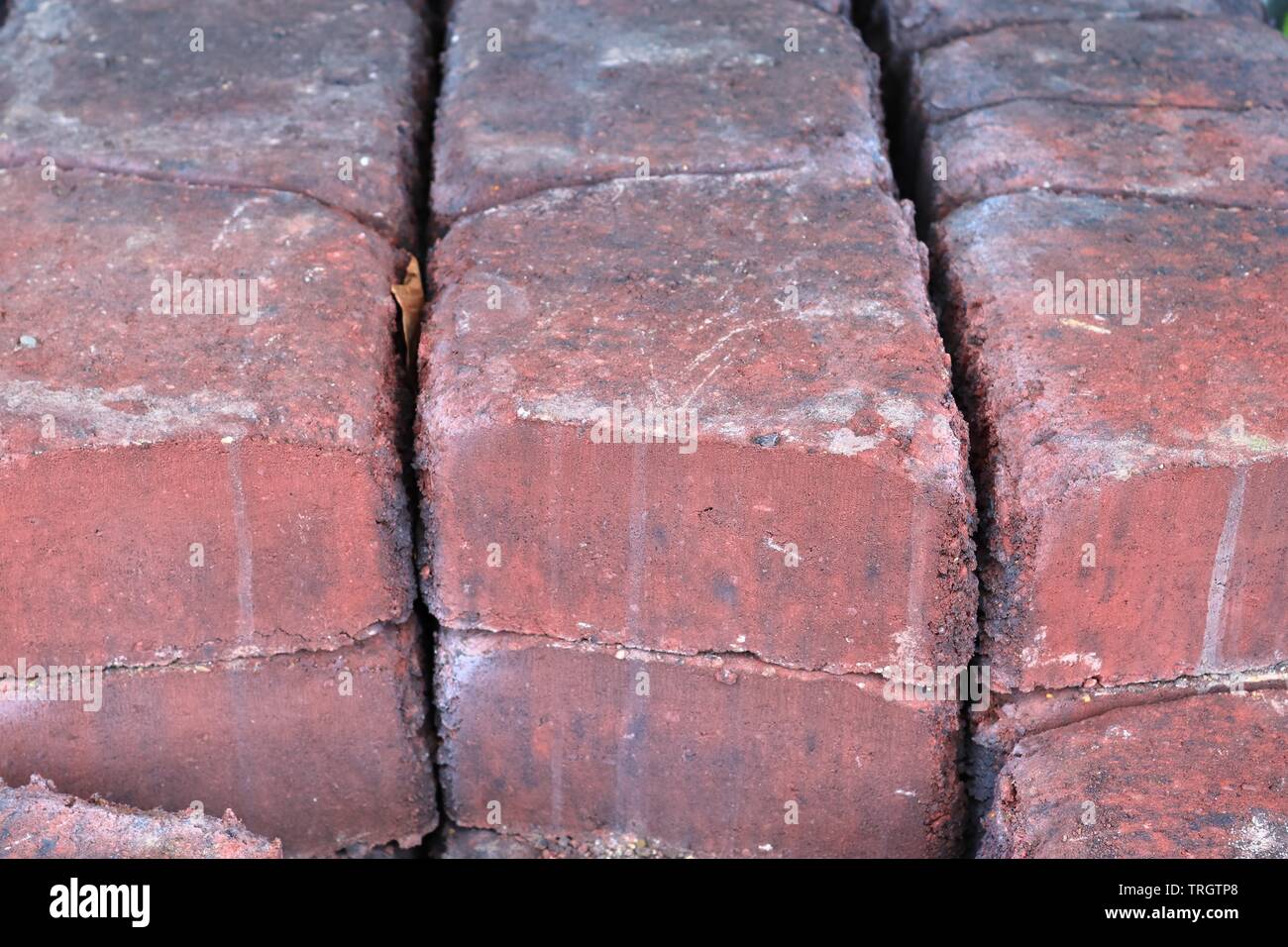 Close up view on different colorful pavement tiles in high resolution ...