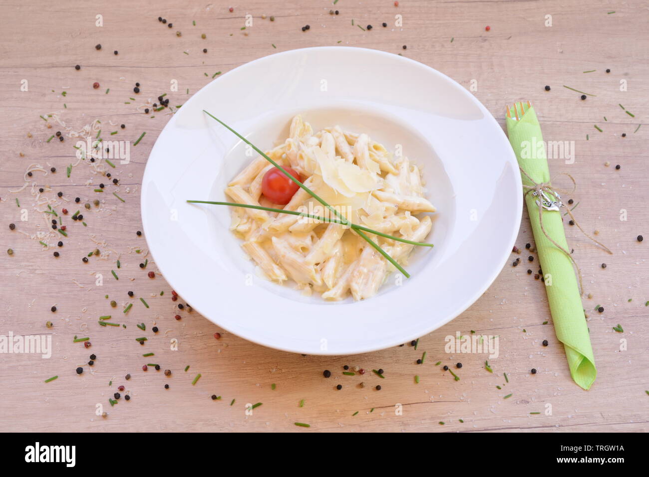 Delicious pasta in the restaurant Stock Photo - Alamy