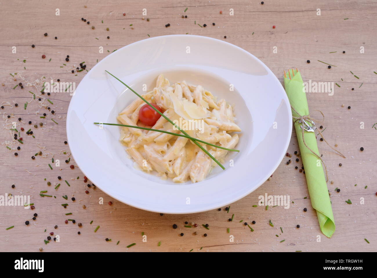 Delicious pasta in the restaurant Stock Photo - Alamy