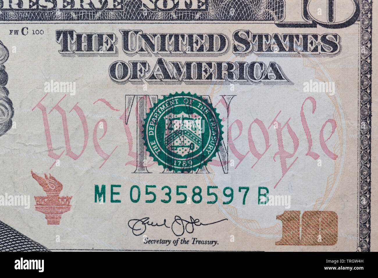 10 dollar bill hi-res stock photography and images - Alamy