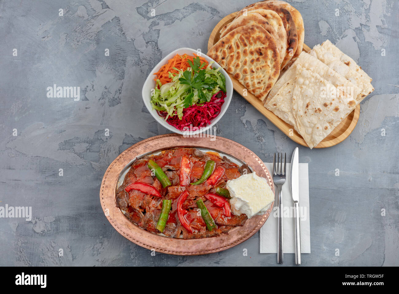 Traditional Turkish Doner Kebab also known iskender. Turkish style ...