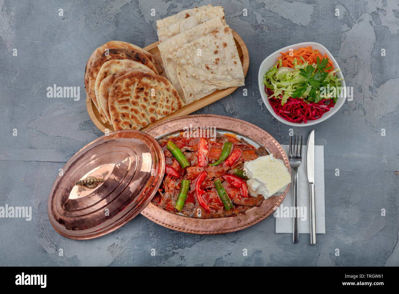 Traditional Turkish Doner Kebab also known iskender. Turkish style ...