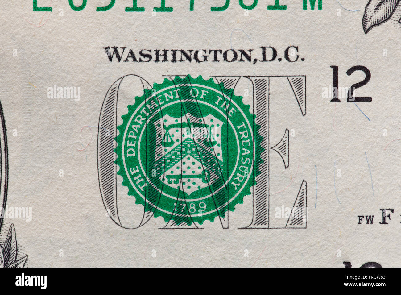 One Dollar bill with focus on the Stock Photo - Alamy