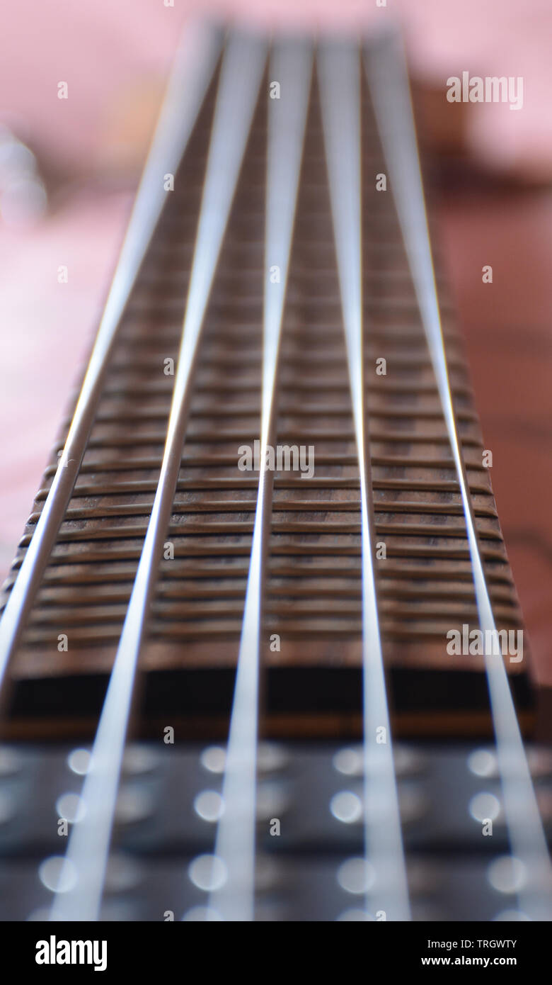 5 Strings Black Bass Guitar Stock Photo - Alamy