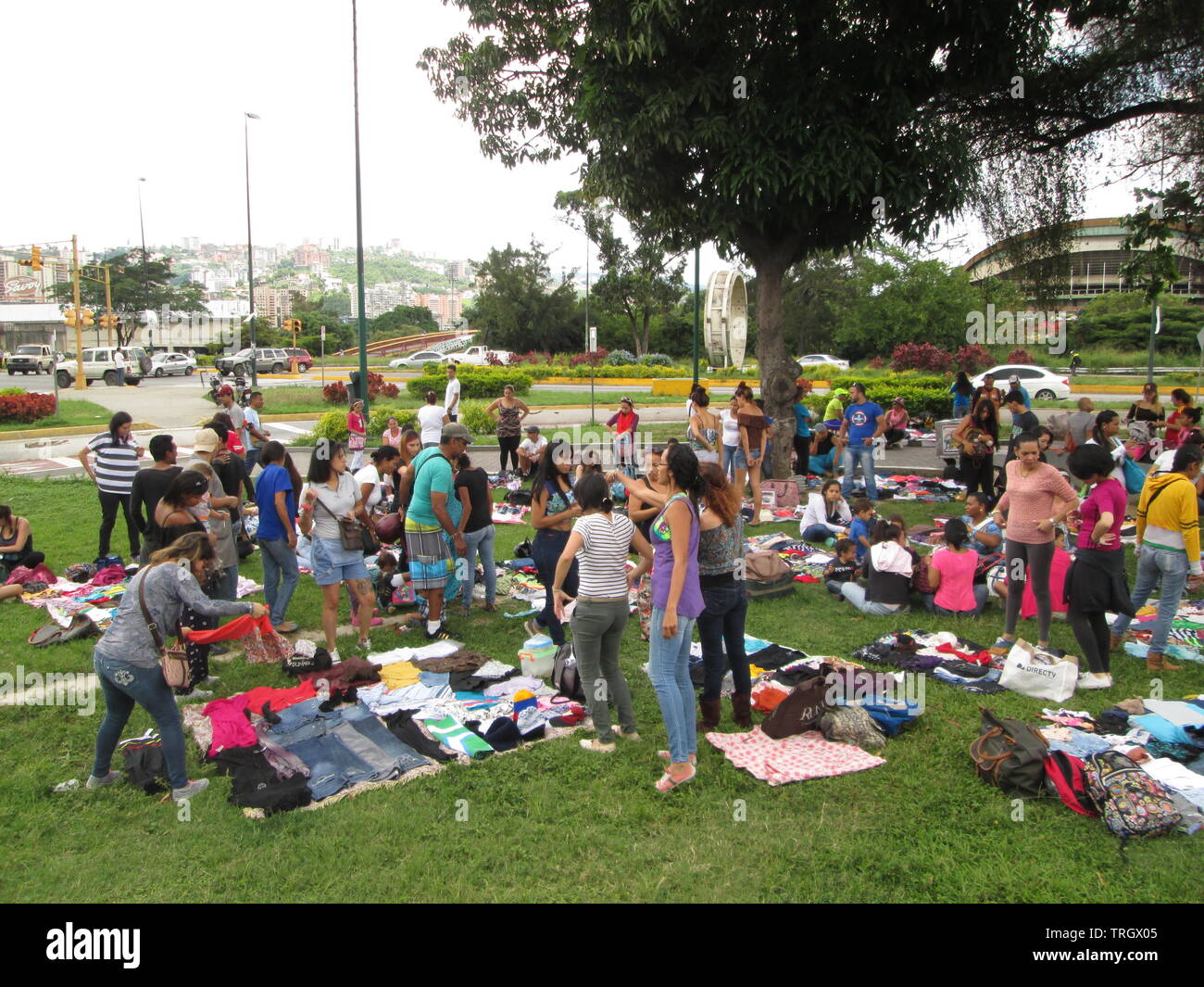 Caracas,Venezuela 09-07-2017 : People doing clothes bartering in public ...