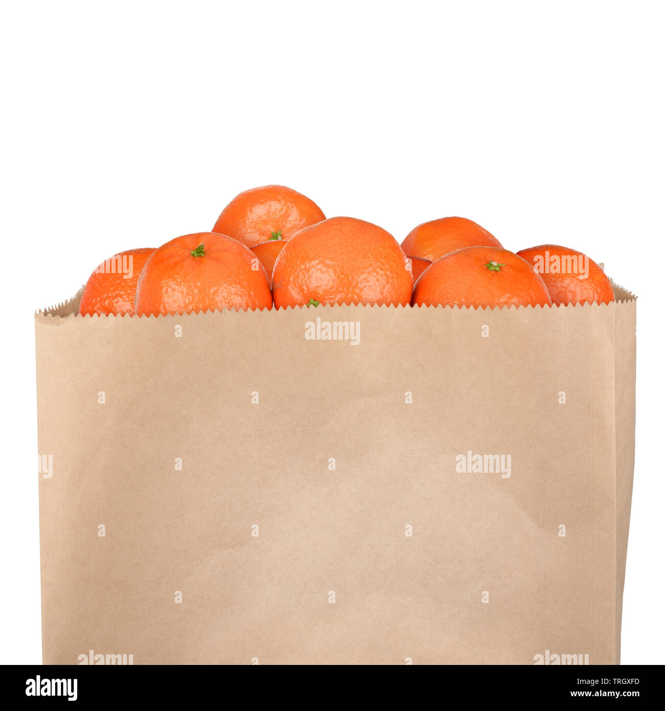 Bag of tangerine isolated on white background Stock Photo - Alamy