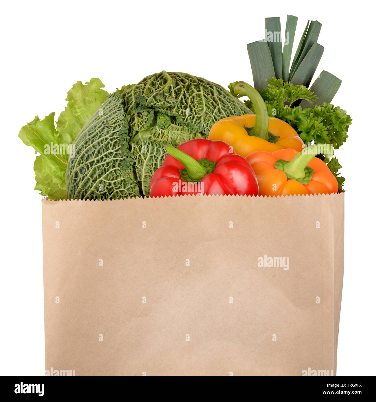 Bag of vegetables isolated on white background Stock Photo - Alamy