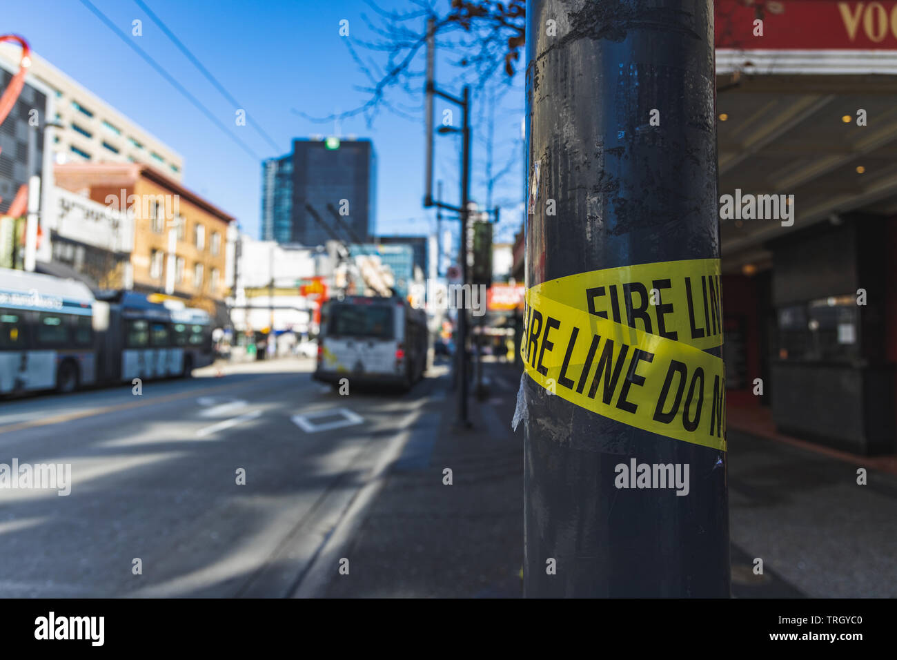 Fire Line Do Not Cross Stock Photo - Alamy