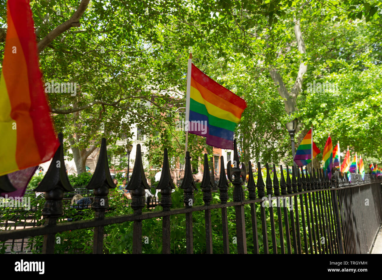 New York, NY - June 4, 2019: Stonewall National Monument decorated for ...