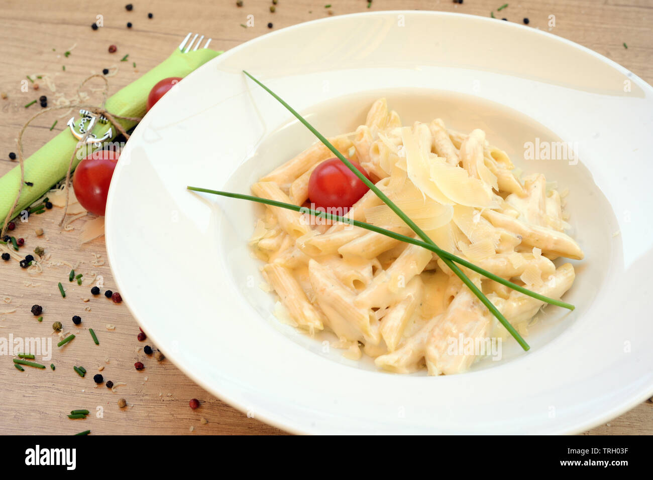 Delicious pasta in the restaurant Stock Photo - Alamy