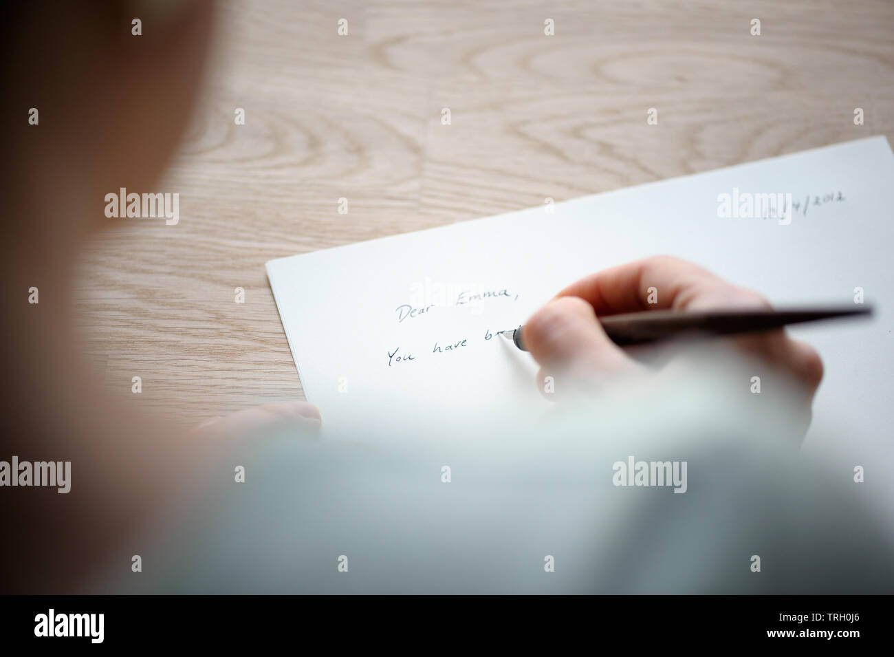 Writing letter to a friend Stock Photo - Alamy