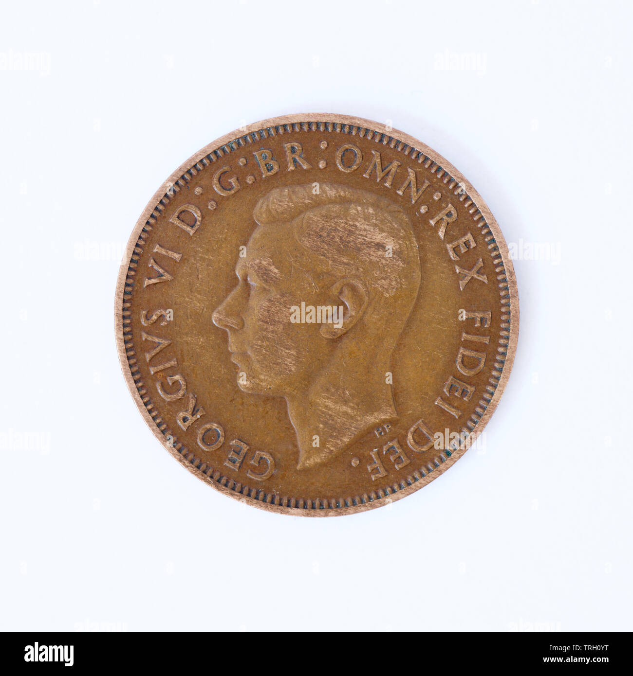 British ½ Penny - George VI Coin - 1952 Stock Photo - Alamy