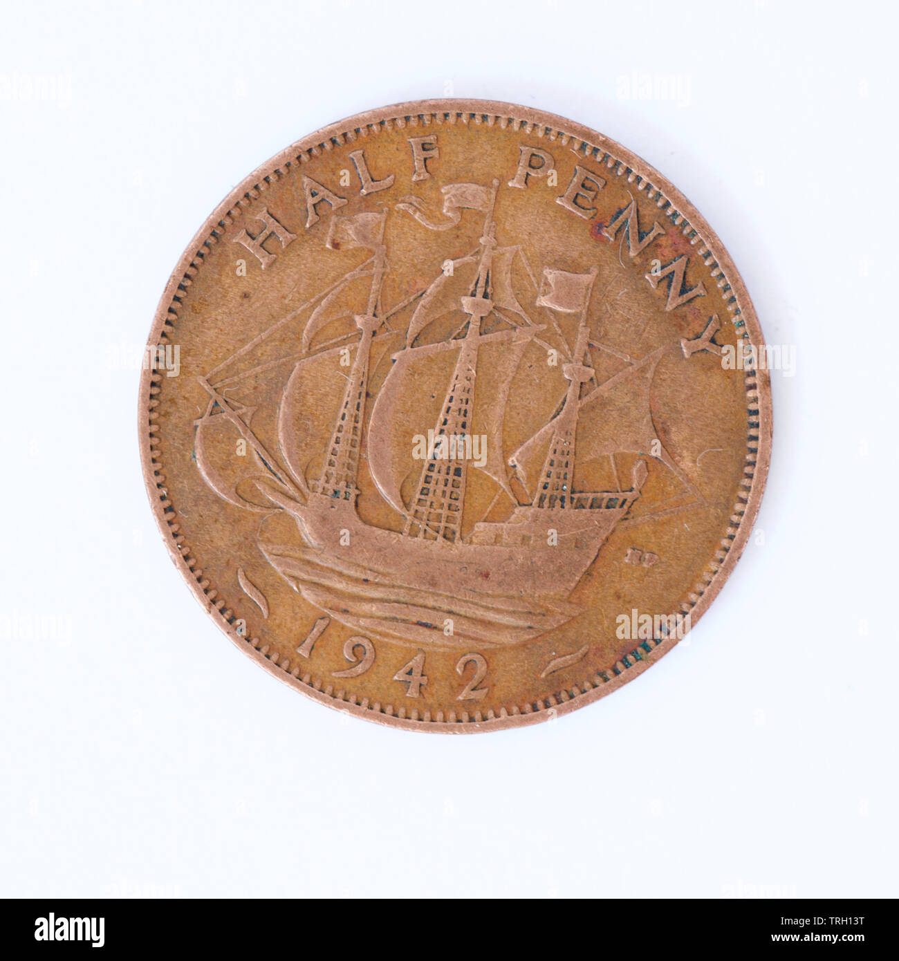 British Half-Penny Coin - 1942 Stock Photo - Alamy